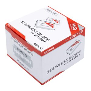 dorco st301 platinum double edge razor blades - 1000 blades (100x10) | 1 case