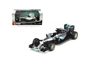 diecast toys car bburago 1:18 race - mercedes f1 w07 hybrid - lewis hamilton #44 - amg petronas formula one team silver 18-18001lh