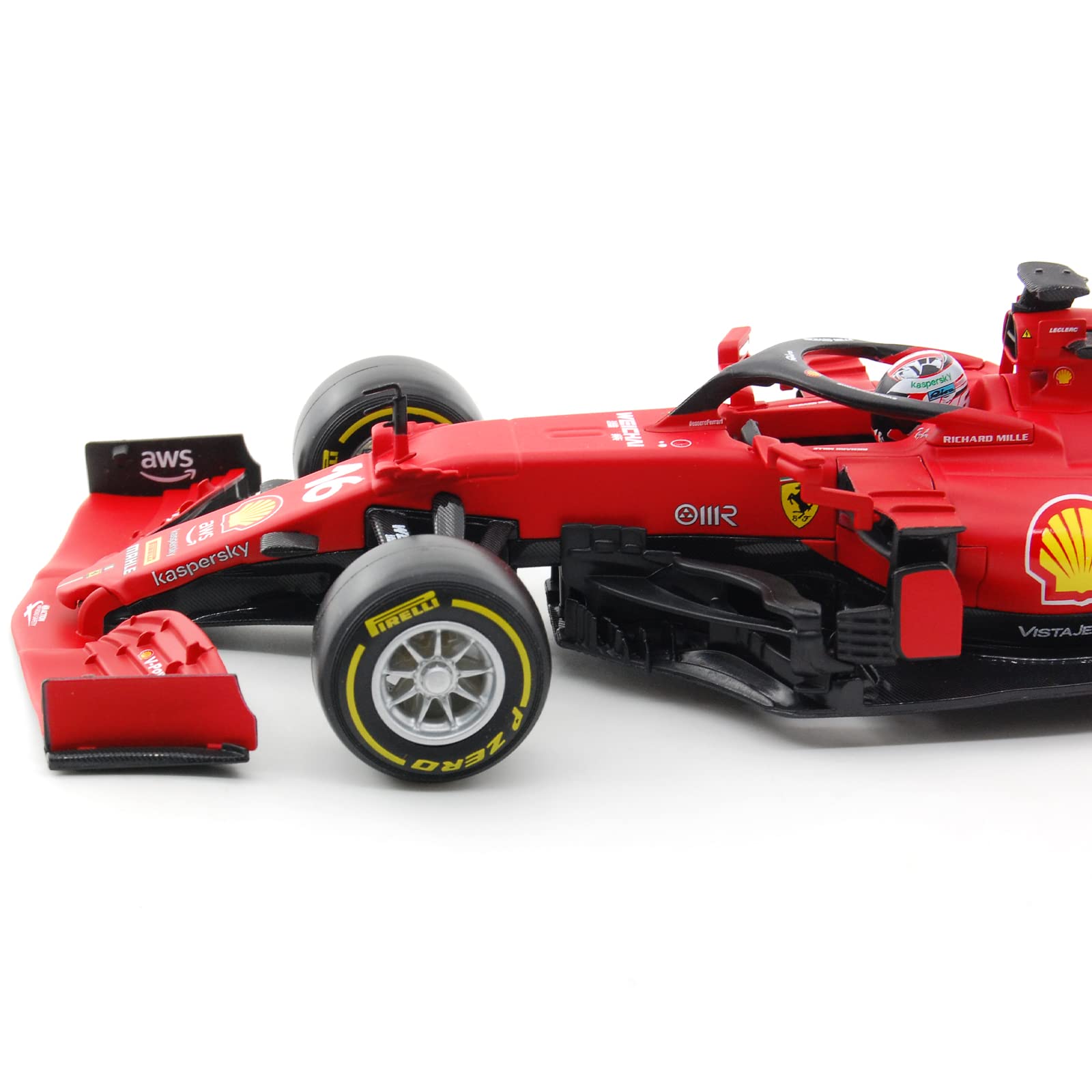 XTD Bburago 1:43 Ferrari #16 Leclerc 2022 F1 Scuderia Ferrari F1-75 #55 Sainz Alloy Luxury Vehicle Diecast Cars Model Toy Collection Gift (2022 F1-75 #16 Acrylic Box)Red