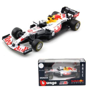 jodiyaah bburago 1:43 red bull 2021 rb16b #33 turkey f1 formula car static die cast vehicles collectible model racing car toys (rb16b #33 white)