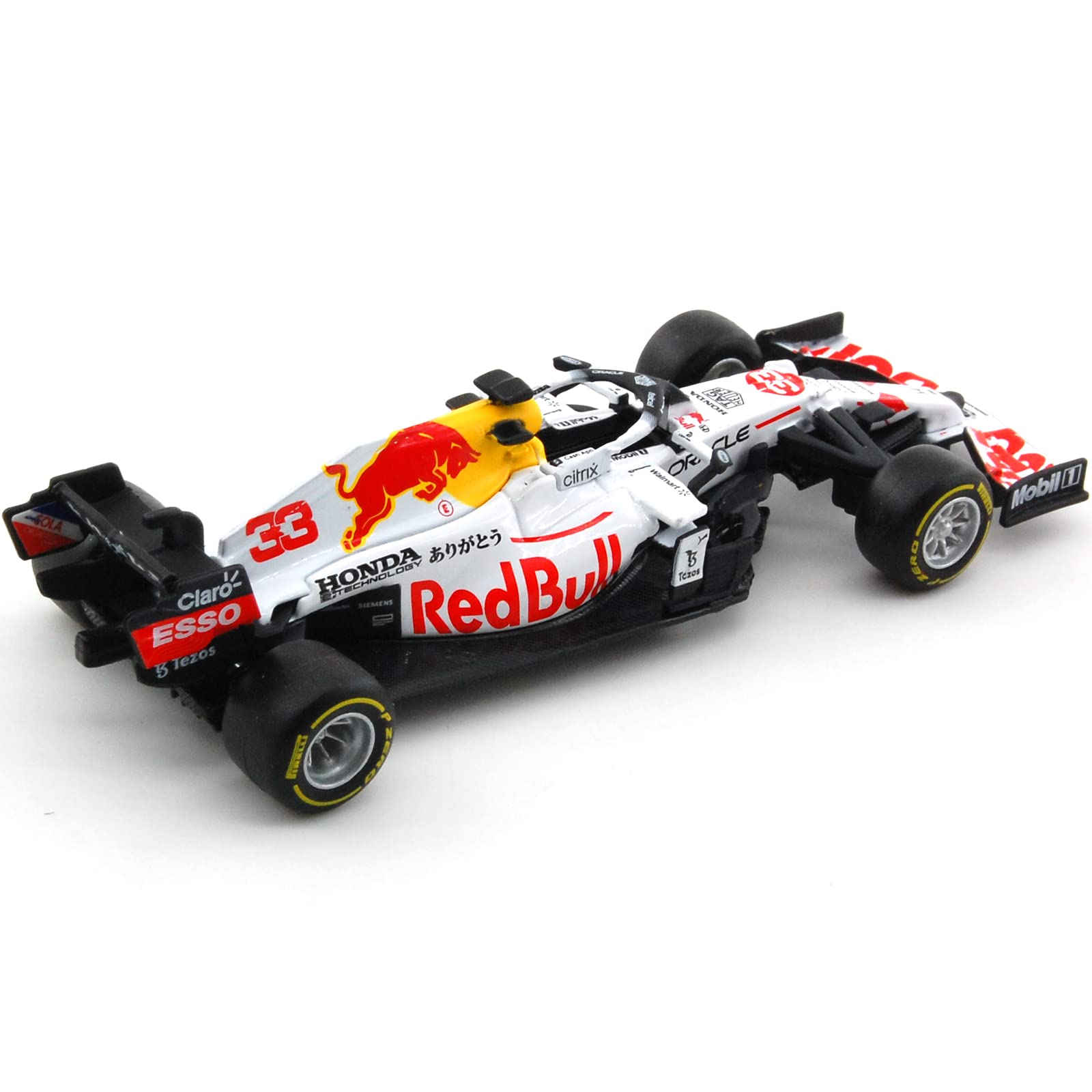 JODIYAAH Bburago 1:43 Red Bull 2021 RB16B #33 Turkey F1 Formula Car Static Die Cast Vehicles Collectible Model Racing Car Toys (RB16B #33 White)