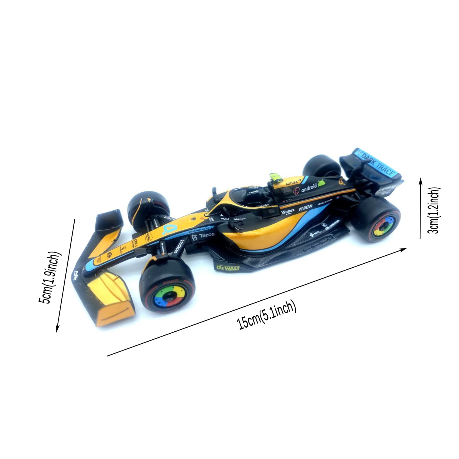 HTLNUZD Bburago 1:43 2022 F1 MCL36#4 Lando Norris F1 Racing 1/43 MCL36#4 Formula One Alloy Luxury Die Cast Collection Vehicles Model Gift