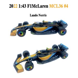 HTLNUZD Bburago 1:43 2022 F1 MCL36#4 Lando Norris F1 Racing 1/43 MCL36#4 Formula One Alloy Luxury Die Cast Collection Vehicles Model Gift