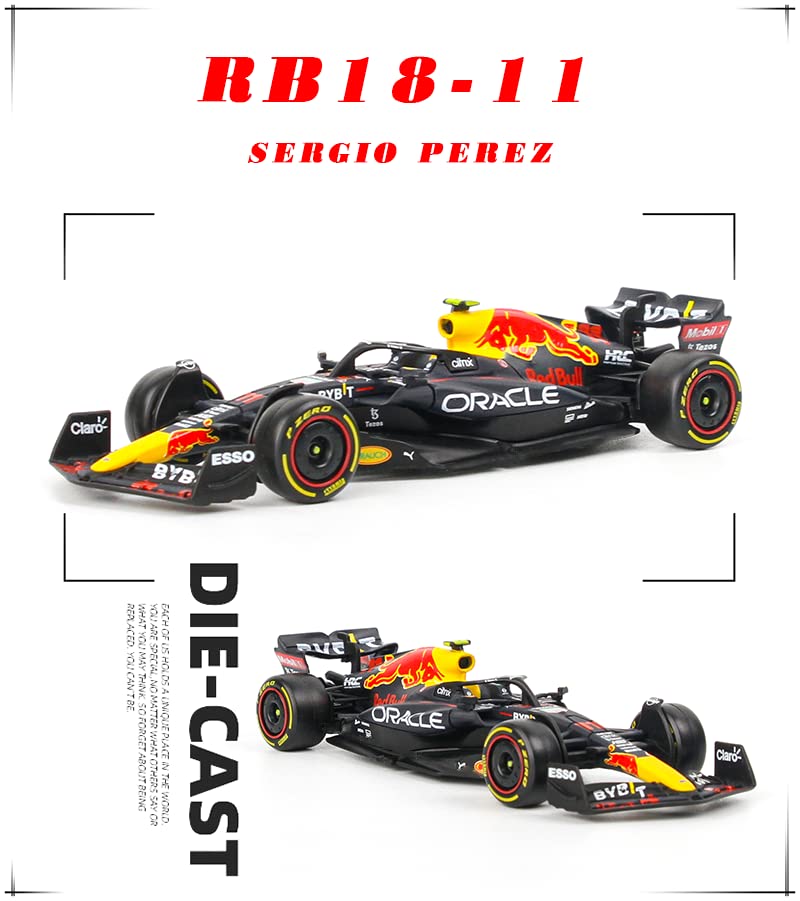 IYASFPFP Bburago 1:43 New 2022 F1 Red Bull Racing RB18 1# Verstappen 11# Perez Special Paint Formula One Alloy Super Toy Car Model (RB18 #11)