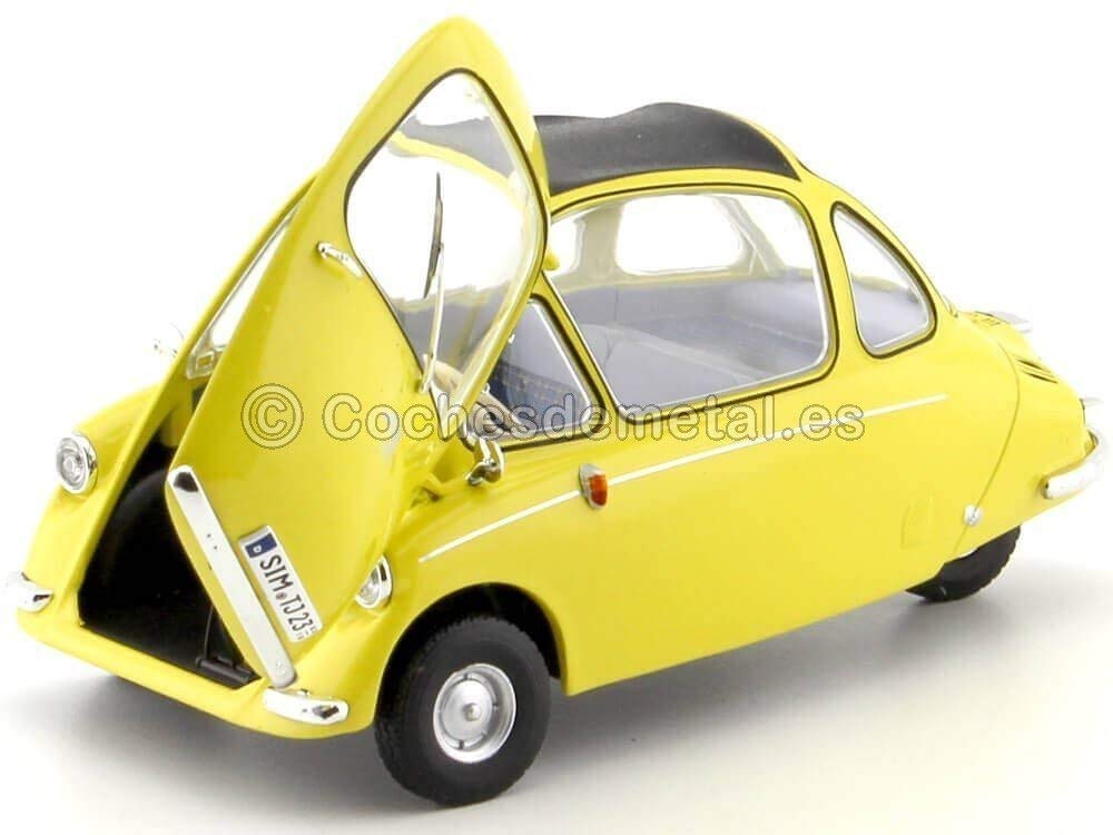 Oxford Diecast Heinkel Trojan LHD Bubble Car Yellow 1/18 Diecast Model Car 18HE003