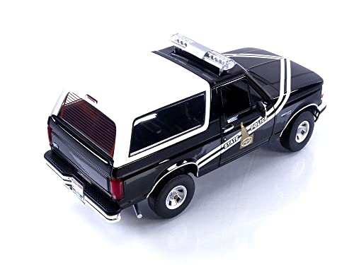 Greenlight 1996 Ford Bronco Black and White Idaho State Police Artisan Collection 1/18 Diecast Model Car