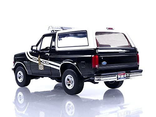 Greenlight 1996 Ford Bronco Black and White Idaho State Police Artisan Collection 1/18 Diecast Model Car