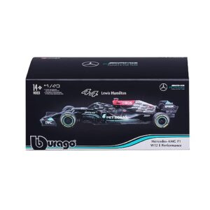 Xiangtat 1/43 Bburago Mercedes-AMG F1 W12 E Performance #44 Lewis Hamilton 2021 1/43 Diecast Model Car (W12 E #44 W/Helmet)