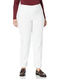 ruby rd. women's pull-on solar millennium tech super stretch pant, white, 12