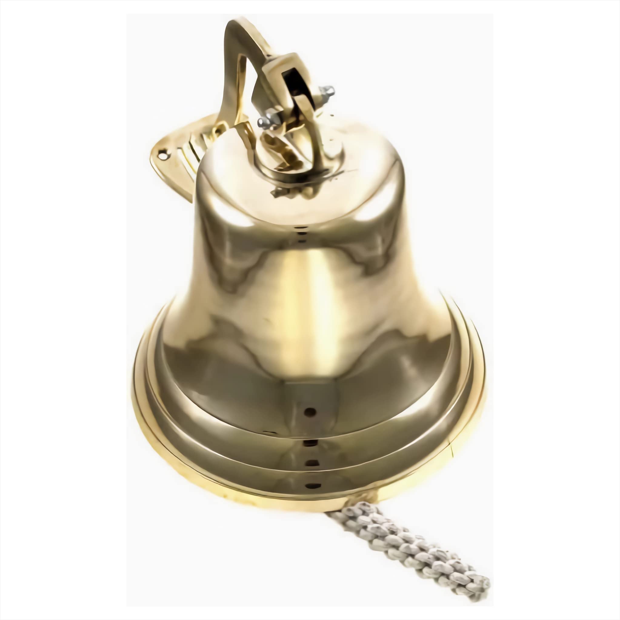 Enormous Wall Hanging Ship Bell with Rope Polished Dinner Bell Tip Bell Indoor/Outdoor Nautical Decoration Bells Variety with Mounting Hardware Bracket Ship Boat Maritime Decor (10" Brass)