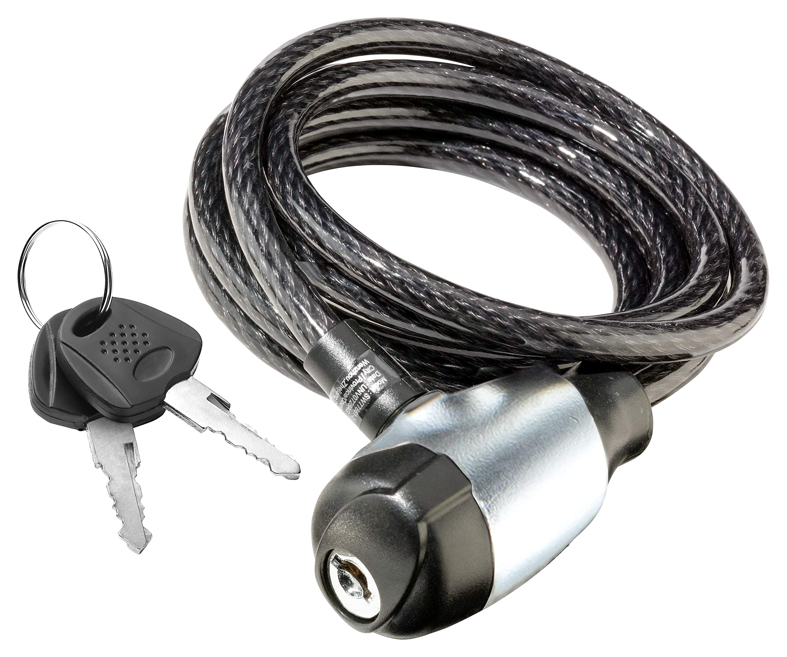 Schwinn Bike Key Lock in Braided Steel Cable, 2 Keys Included, 6 feet x 8mm Anti Theft Bicycle Lock, Security Level 1