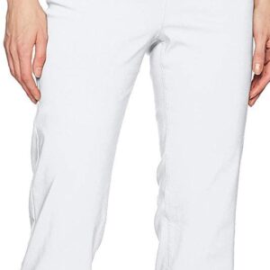 SLIM-SATION Women's Wide Band Pull On Straight Leg Capri with Tummy Control, White, 4