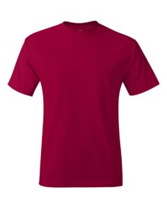 hanes tagless men`s t-shirt deep red