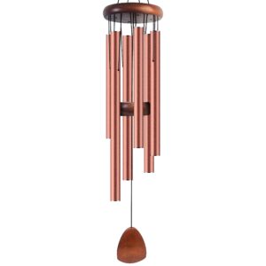 bursvik large aluminium wind chimes outdoor, 37'' inches deep tone wind chimes for outside, windchimes housewarming retirement gifts for mom grandma women, garden patio decoration for zen yoga, red