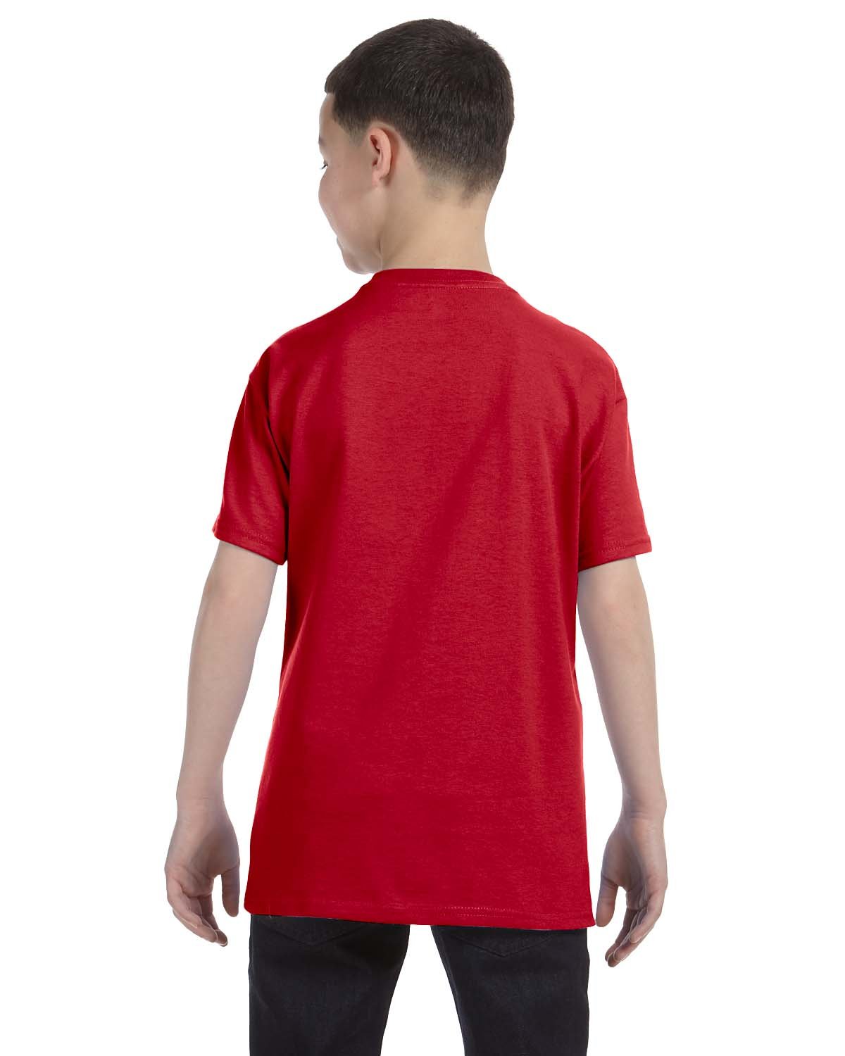 Hanes boys Cotton T-Shirt(5450)-Deep Red-XS