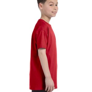 Hanes boys Cotton T-Shirt(5450)-Deep Red-XS