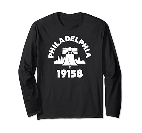 Philly Neighborhood 19158 Zip Code Philadelphia Liberty Bell Long Sleeve T-Shirt