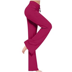 wide leg yoga pants for women plus size high waist stretchy flare leggings soft drawstring pockets workout cargo sweatpants