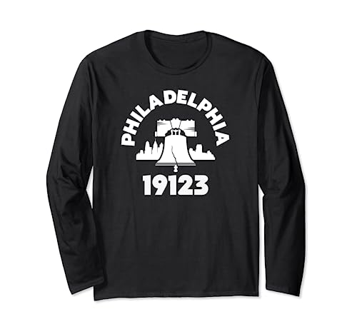 Philly Neighborhood 19123 Zip Code Philadelphia Liberty Bell Long Sleeve T-Shirt