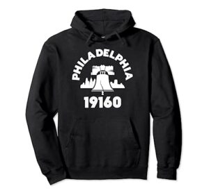 philly neighborhood 19160 zip code philadelphia liberty bell pullover hoodie