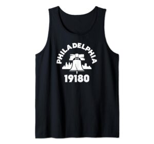 philly neighborhood 19180 zip code philadelphia liberty bell tank top