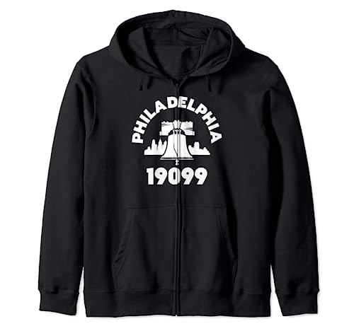 Philly Neighborhood 19099 Zip Code Philadelphia Liberty Bell Zip Hoodie