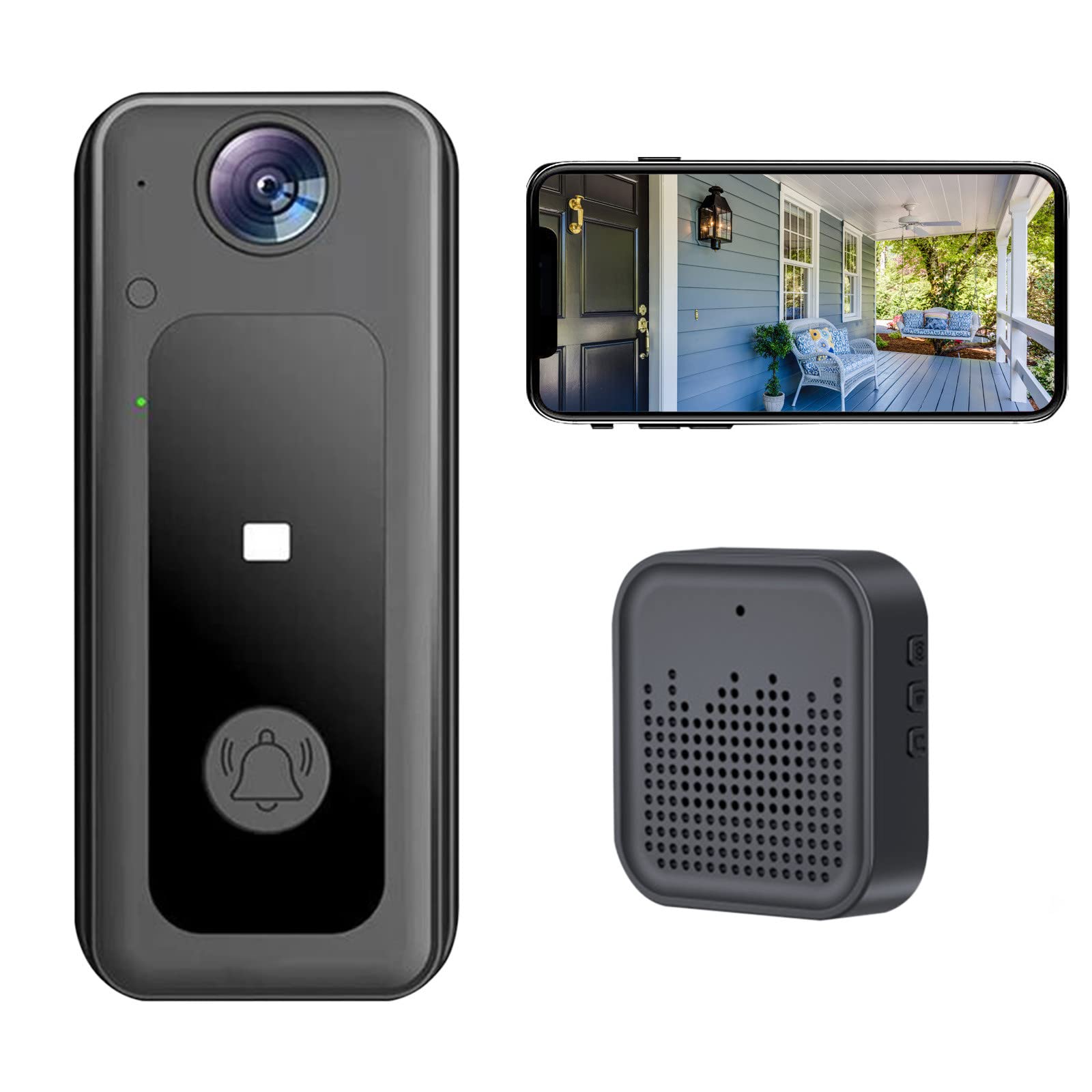 Doorbell Wireless Video Doorbell Wireless Door Bells for Homes with Night Vision, Two-Way Voice, 130° Viewing Angle, Visual Intercom, 2.4GHz, Home Security System Cool Stuff