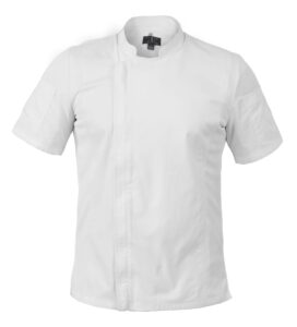 chef code zip front cool breeze chef coat (white, large)