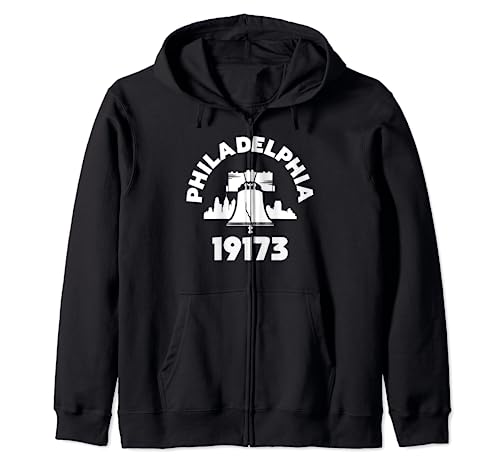 Philly Neighborhood 19173 Zip Code Philadelphia Liberty Bell Zip Hoodie