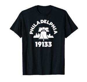 philly neighborhood 19133 zip code philadelphia liberty bell t-shirt