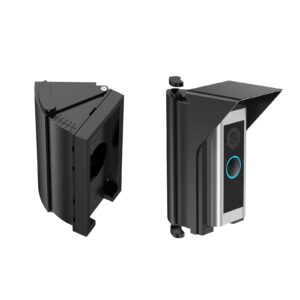 olalke waterproof adiustable angle mountfor ring doorbell pro/pro2/wired, compatible with blink&nest doorbell, expand view area (30 to 60 degree), wedge comer kit rain shield/anti-glare, black