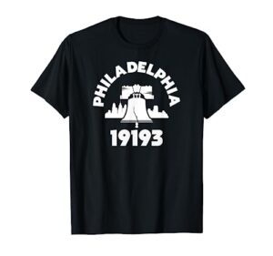 philly neighborhood 19193 zip code philadelphia liberty bell t-shirt