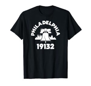 philly neighborhood 19132 zip code philadelphia liberty bell t-shirt