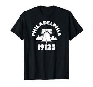 philly neighborhood 19123 zip code philadelphia liberty bell t-shirt