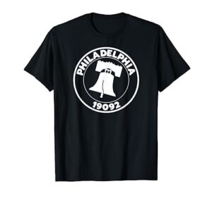 19092 zip code philly neighborhood philadelphia liberty bell t-shirt