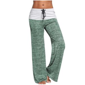 promo codes for today athletic leggings for women with pockets womens drawstring elastic waist palazzo pants bell bottom pants flare leg bootcut sports yoga activewear pants green l