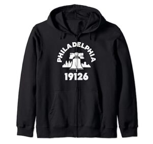 philly neighborhood 19126 zip code philadelphia liberty bell zip hoodie