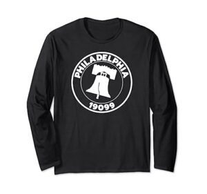 19099 zip code philly neighborhood philadelphia liberty bell long sleeve t-shirt