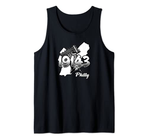 Philadelphia Silhouette with Zip Code 19143 and Liberty Bell Tank Top