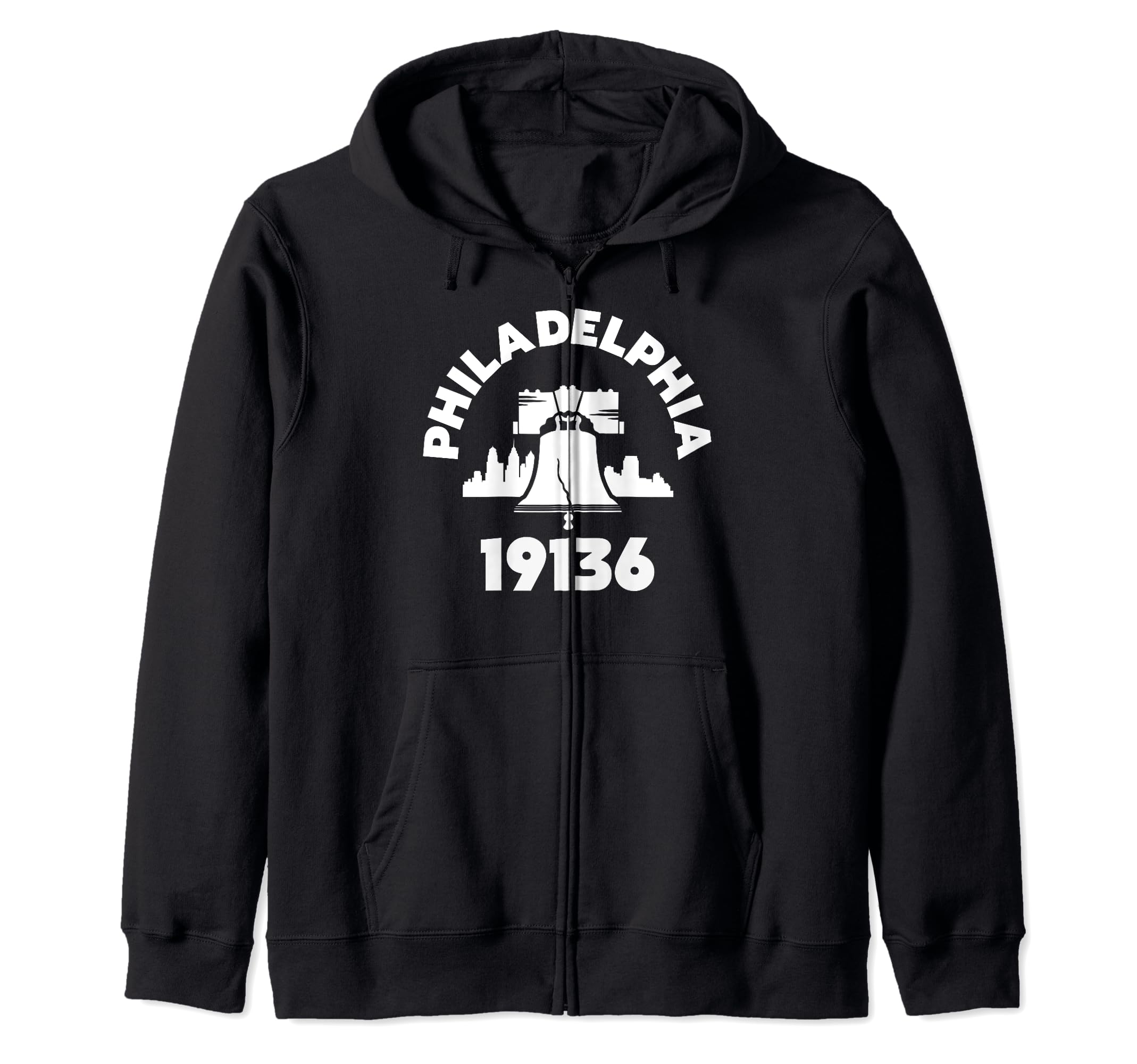 Philly Neighborhood 19136 Zip Code Philadelphia Liberty Bell Zip Hoodie