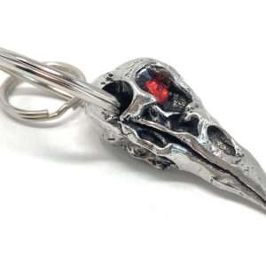 Bravo Bells Raven Skull Diamond Keychain - Pewter Keychain for Bikers - Made in The USA