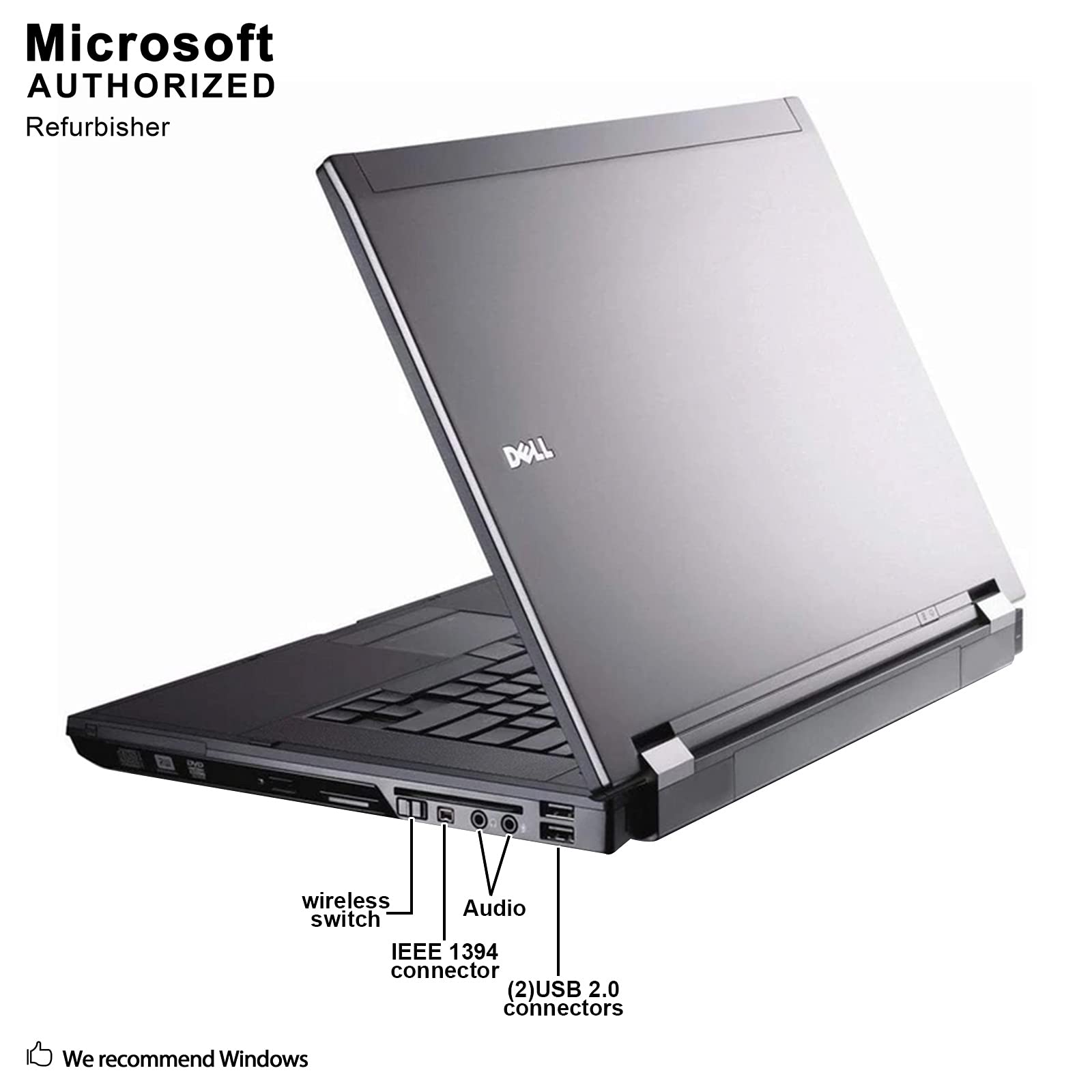 Dell Latitude E6510 15.6 Inch Laptop, Intel Core I5-520M, Upto 2.9GHz, 8G DDR3, 480G SSD, DVDRW, WiFi, VGA, DP, Win 10 64 Bit-Multi Language Suppport English/Spanish/French(CI5)(Renewed)