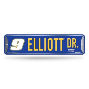 rico industries nascar racing chase elliott metal street sign 4" x 15" home décor - bedroom - office - man cave