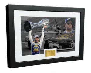 kitbags & lockers '2020 nascar champion celebration' chase elliott 12x8 a4 camaro zl1 hendrick motorsports signed autographed photo photograph picture frame poster gift