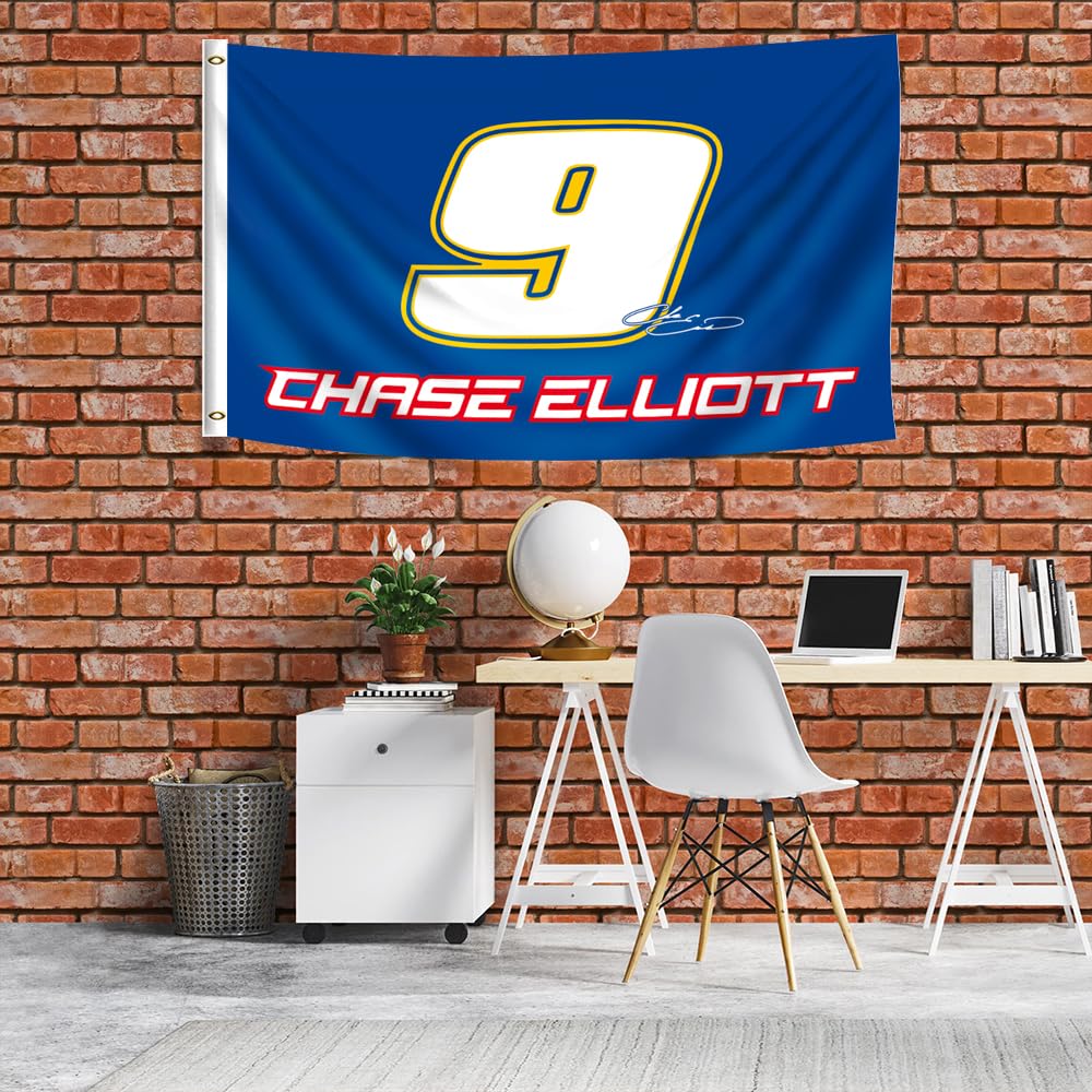 ENMOON Chase Elliott #9 Flag Banner 3x5Ft with Brass Grommets for Car Fans Indoor Outdoor Decor