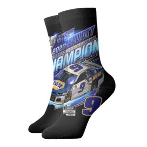 asfrsh chase elliott 9 unisex socks classic outdoor sports running sock warm soft ventilating comfort cool wicking