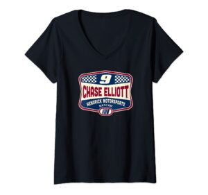 womens nascar - chase elliott shield v-neck t-shirt