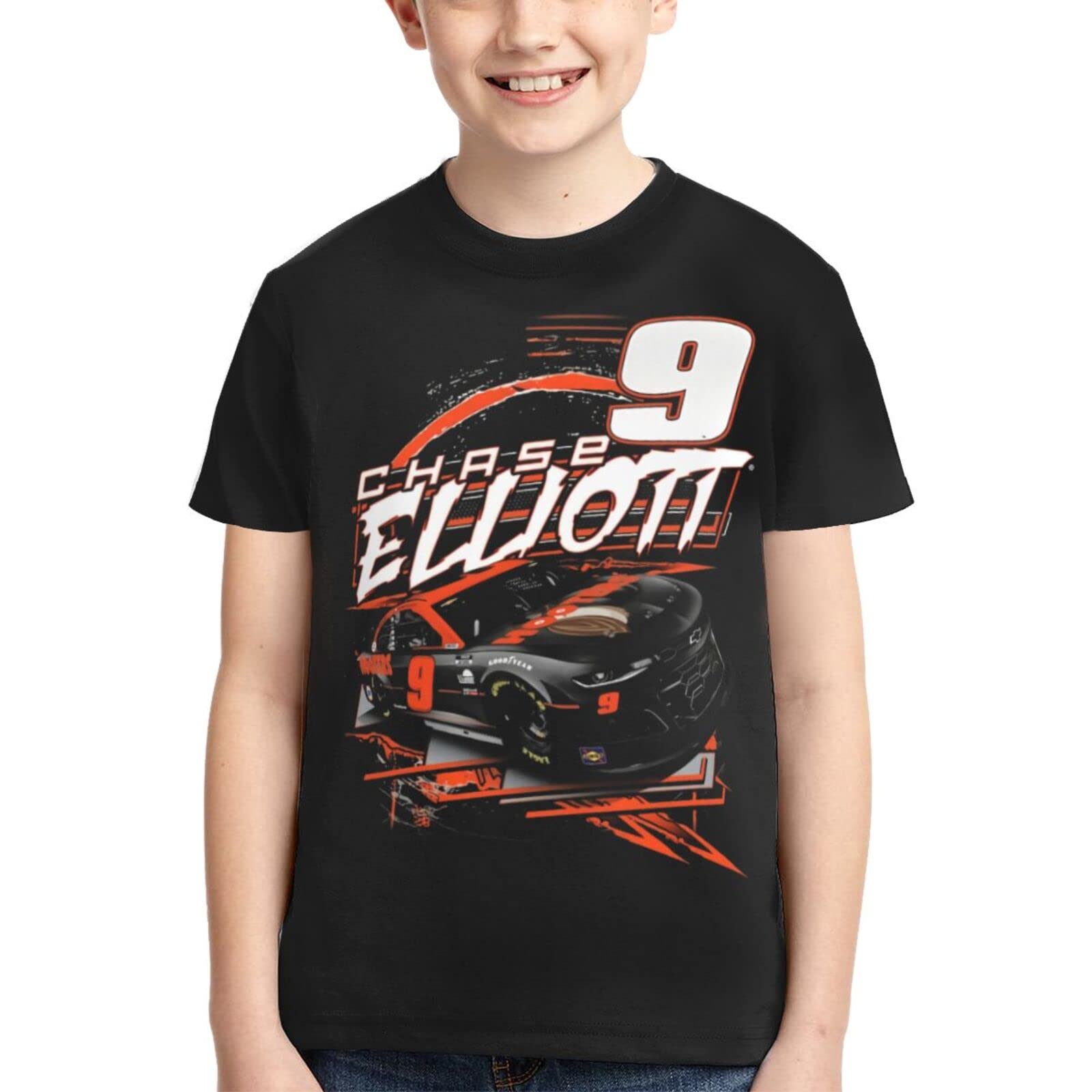 ASFRSH Chase Elliott 9 Shirt for Teen Girl & Boy Printing Short Sleeve Tee Athletic Classic Shirt Crewneck T-Shirt