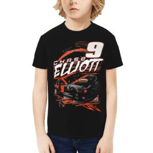 ASFRSH Chase Elliott 9 Shirt for Teen Girl & Boy Printing Short Sleeve Tee Athletic Classic Shirt Crewneck T-Shirt