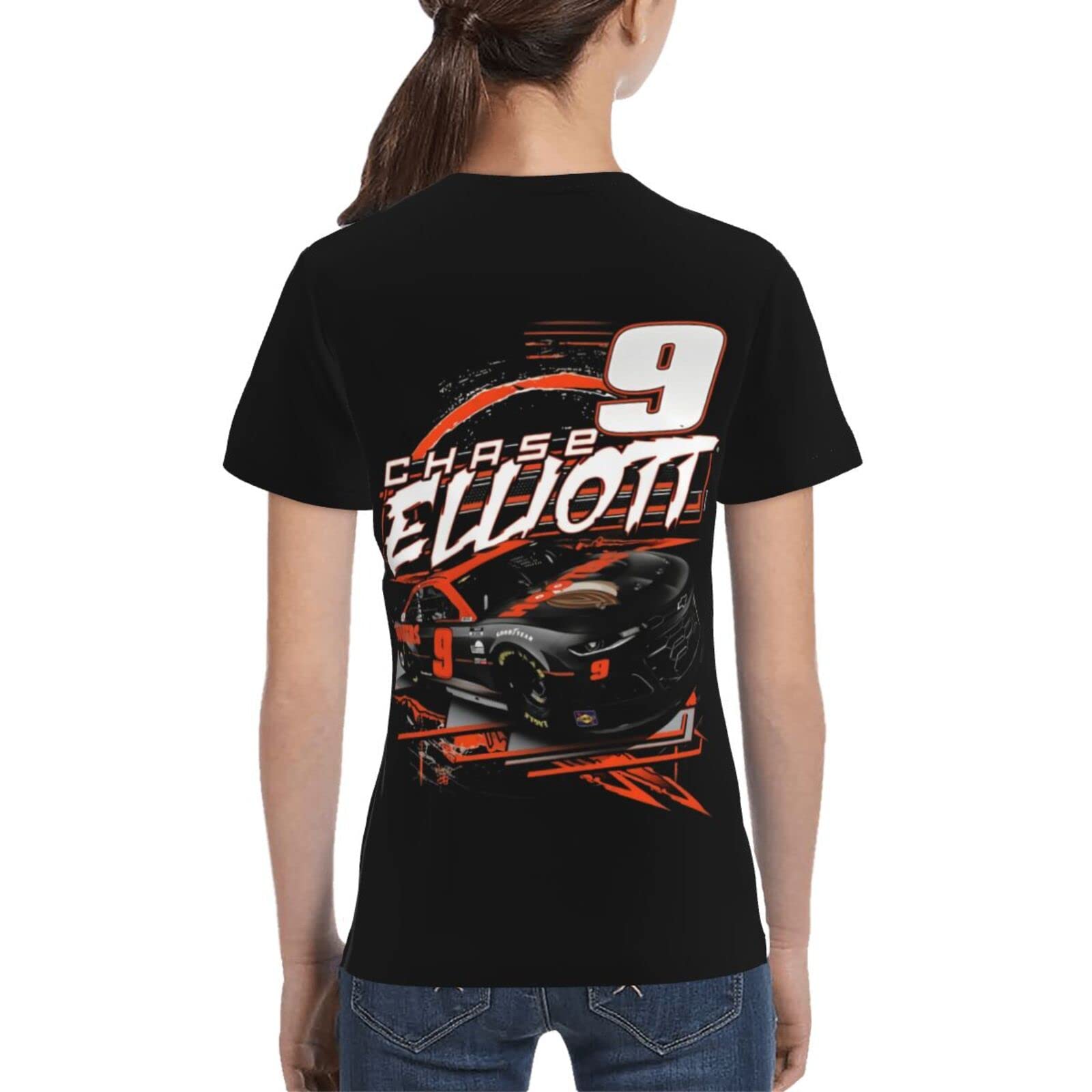 ASFRSH Chase Elliott 9 Shirt for Teen Girl & Boy Printing Short Sleeve Tee Athletic Classic Shirt Crewneck T-Shirt